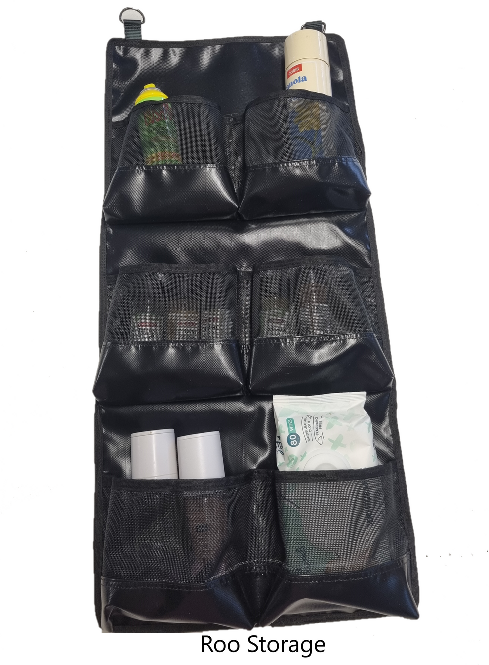 Hanging 6 pocket PVC and mesh camping storage – Roo Storage